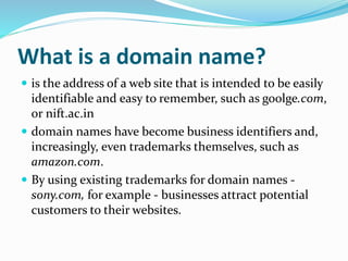 Internet_domain_name | PPTX | Technology & Computing