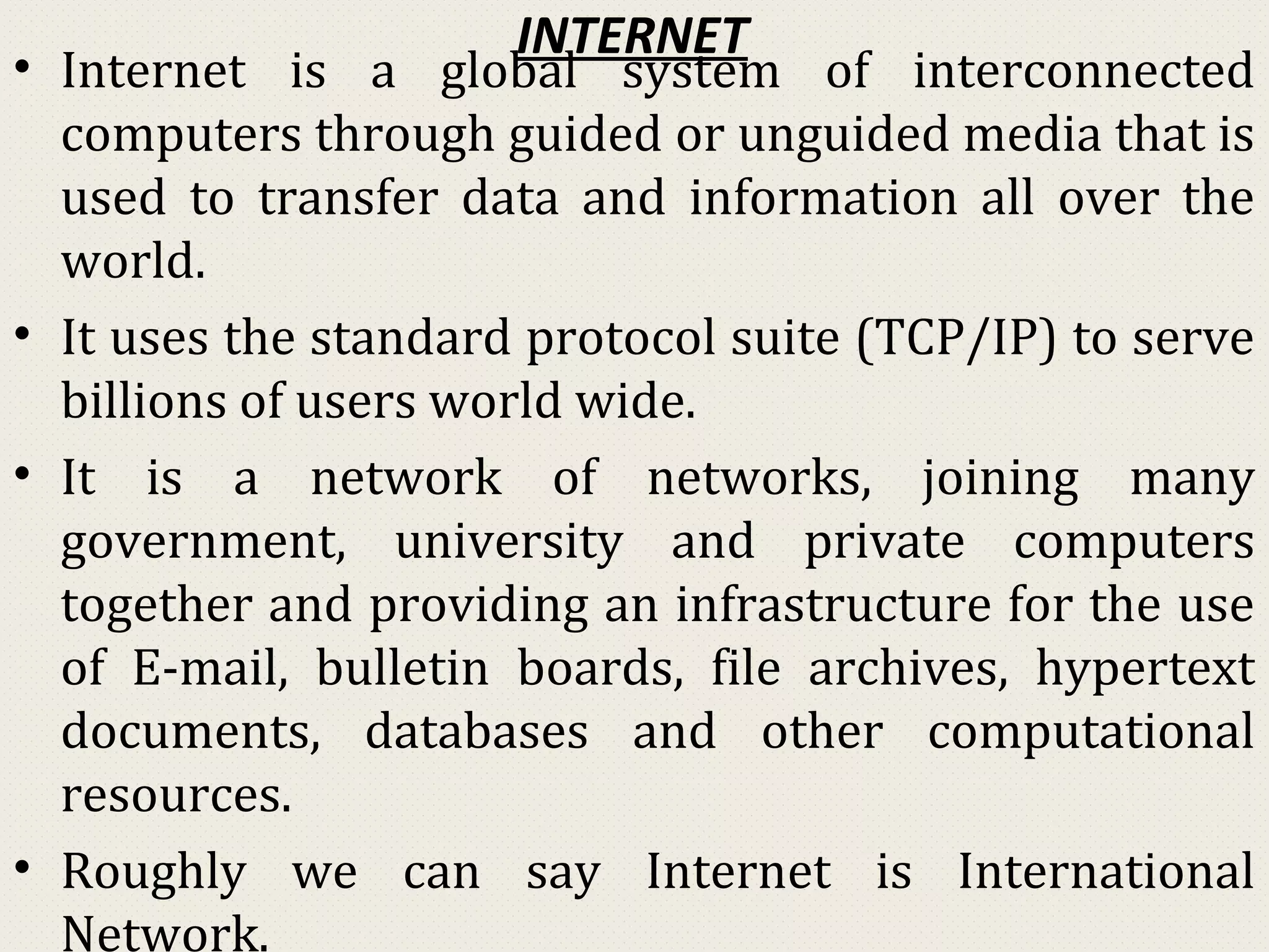 Basic of Internet&email | PPT
