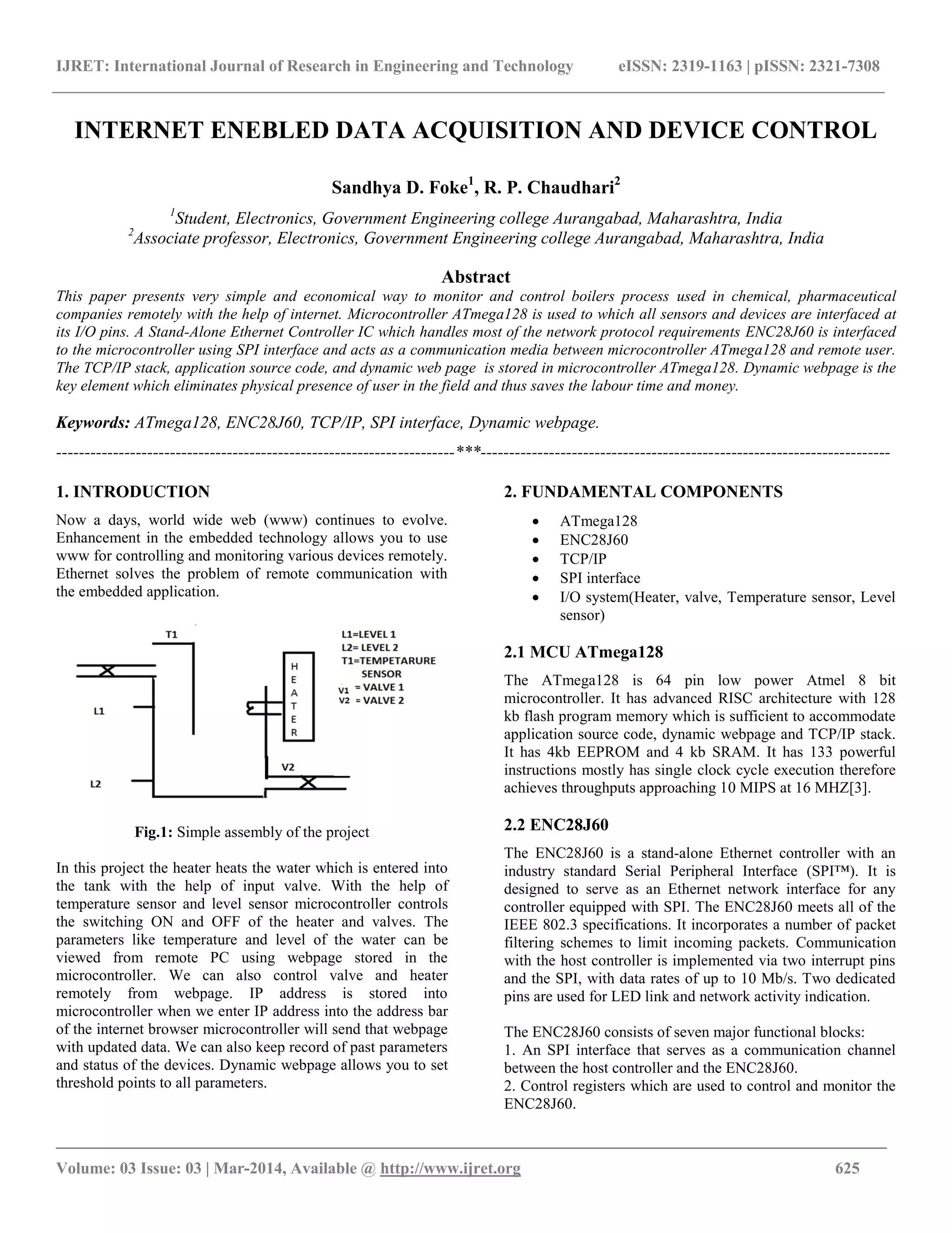 Internet enebled data acquisition and device control | PDF