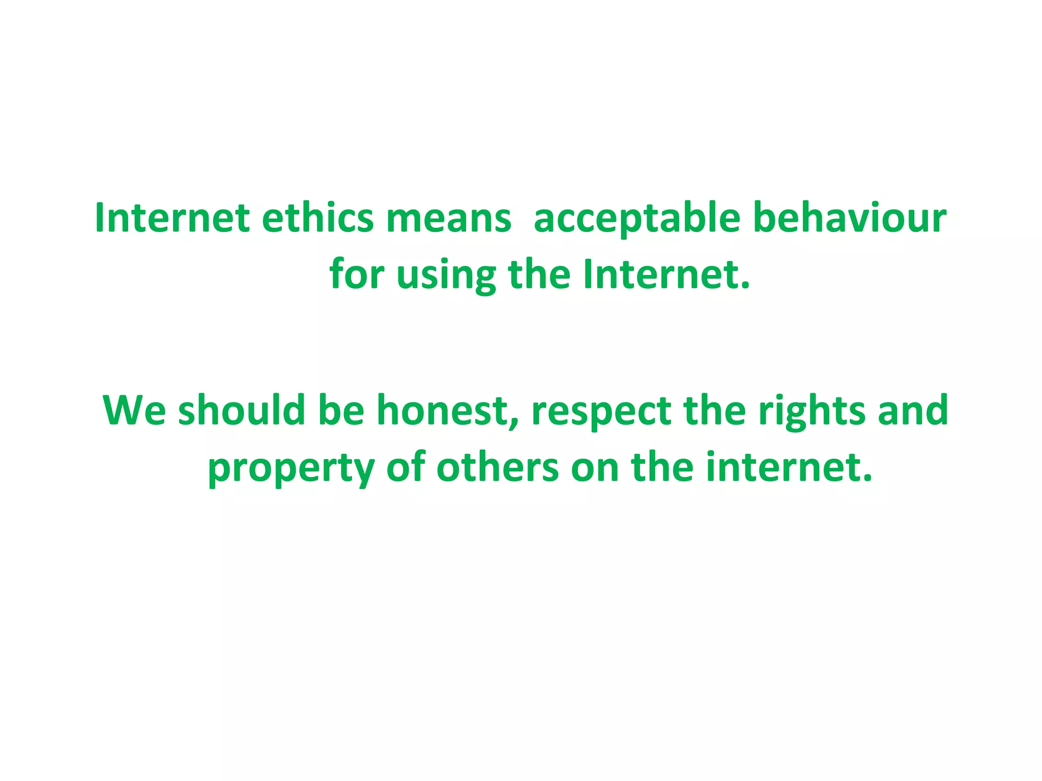 Internet Ethics | PPT
