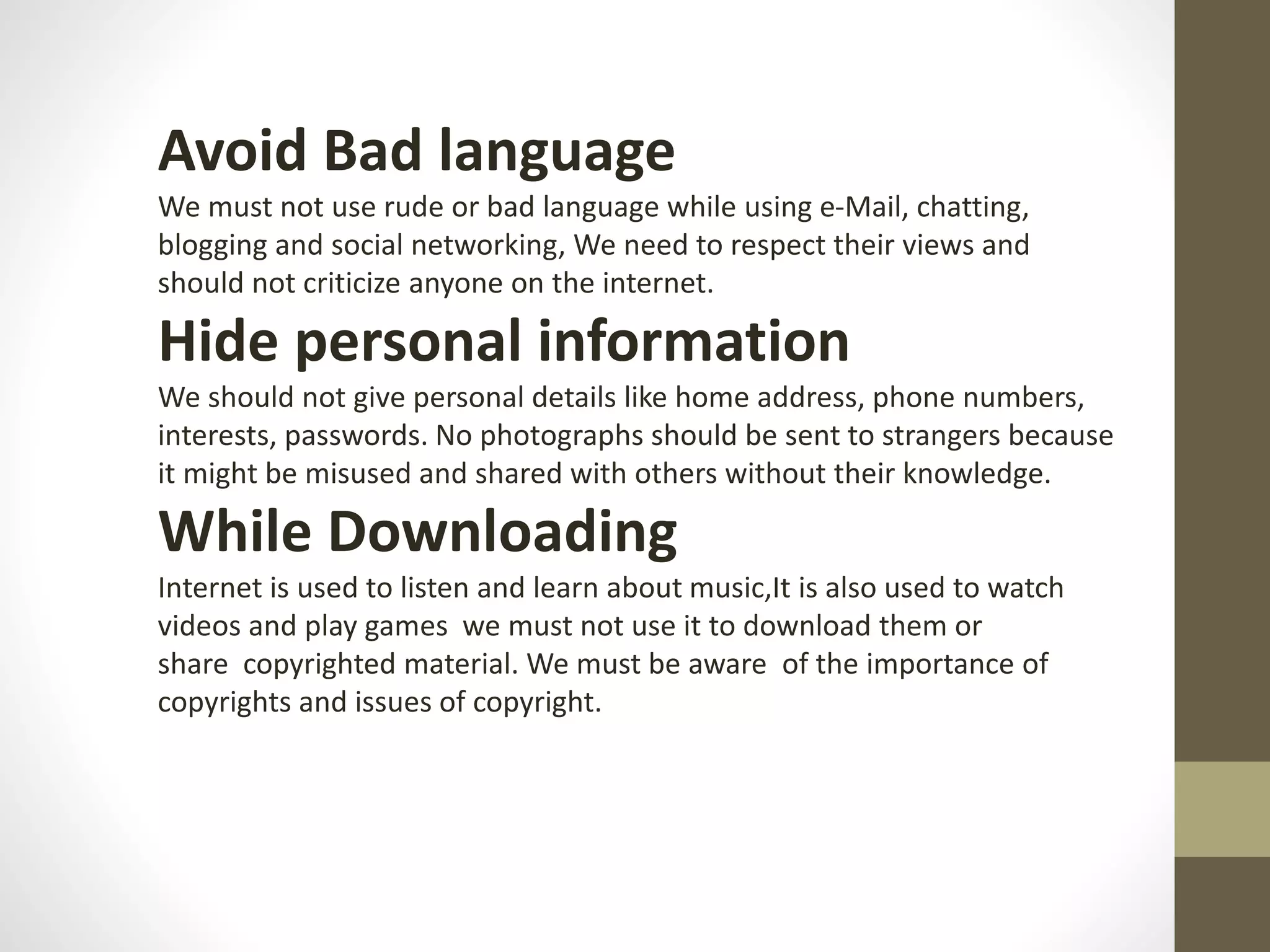 Internet ethics | PPTX