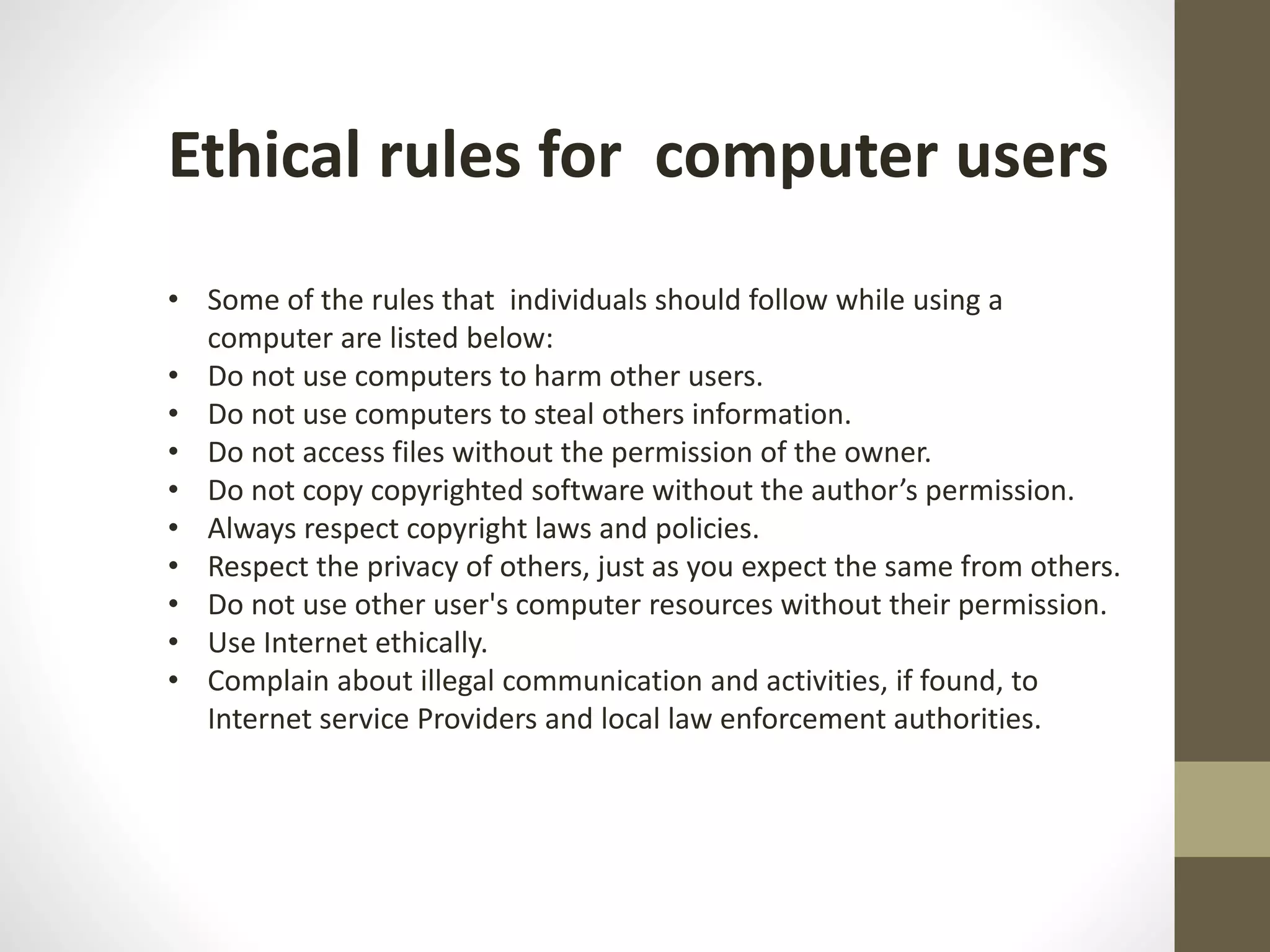 Internet ethics | PPTX