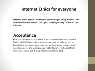 Internet ethics | PPTX