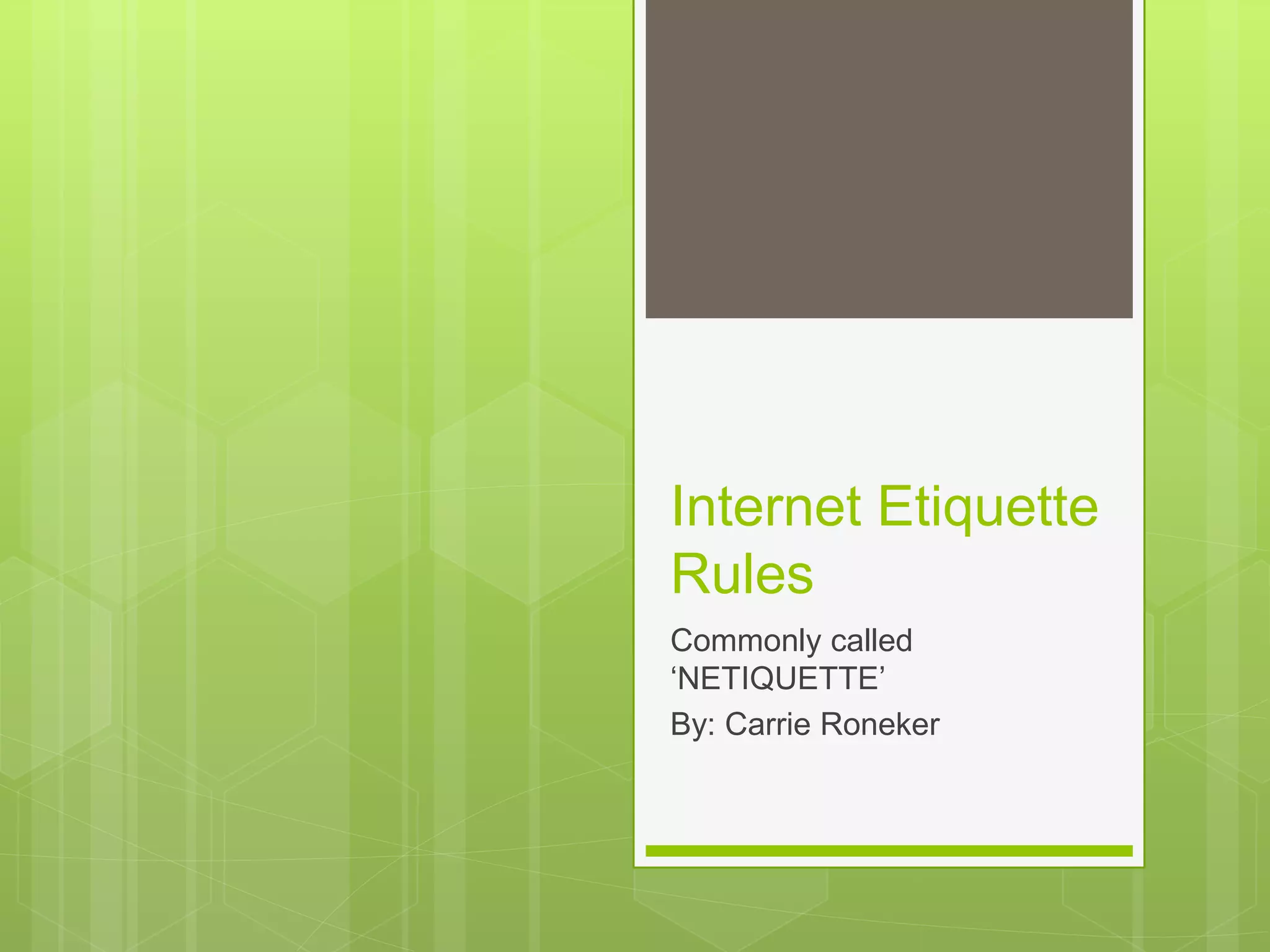 Internet etiquette rules | PPTX