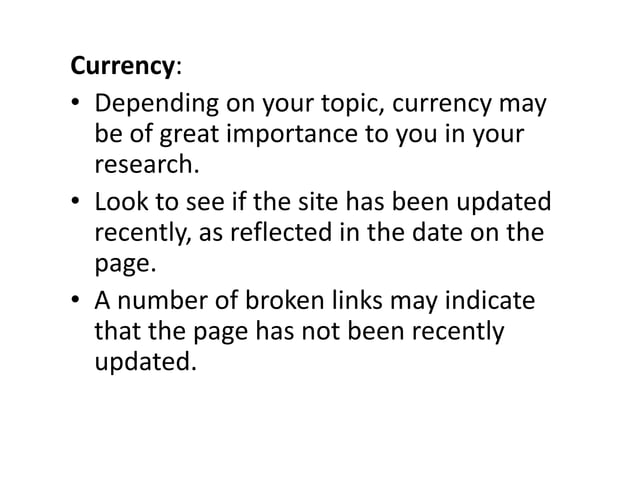 E-LEARN: Internet evaluation | PPTX