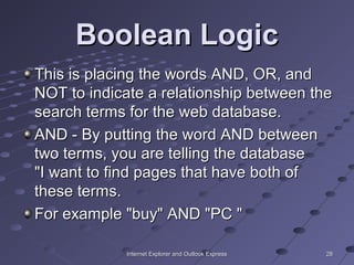 Internet Explorer and Outlook Express | PPT