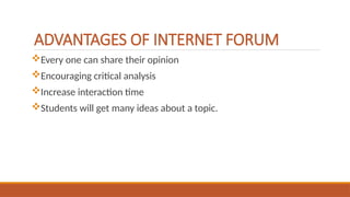 internet forum seminar.pptx internal forum seminar | PPT