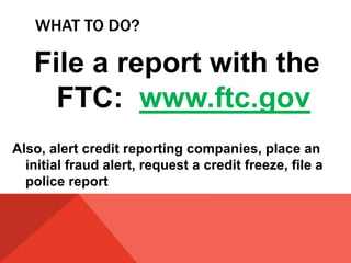 Internet fraud and identity theft | PPT