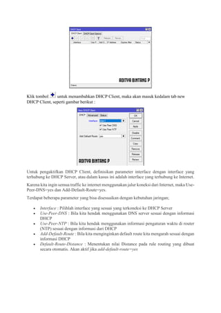 Membuat Internet Gateway dengan MikroTik | PDF