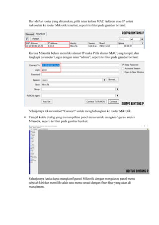 Membuat Internet Gateway dengan MikroTik | PDF