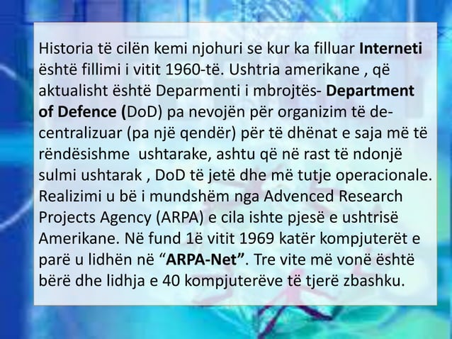 Historiku i internetit | PPTX