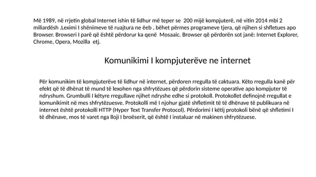INTERNETI.pptx sherbimet e internetit int | PPT