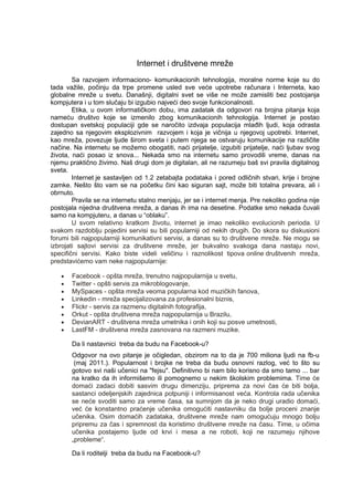 Internet i drustvene mreze | PDF