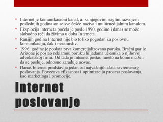 Internet i elektronsko poslovanje | PPT