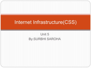 Internet infrastructure UNIT 5 | PPT