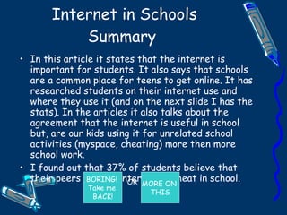 Internet In Schools | PPT