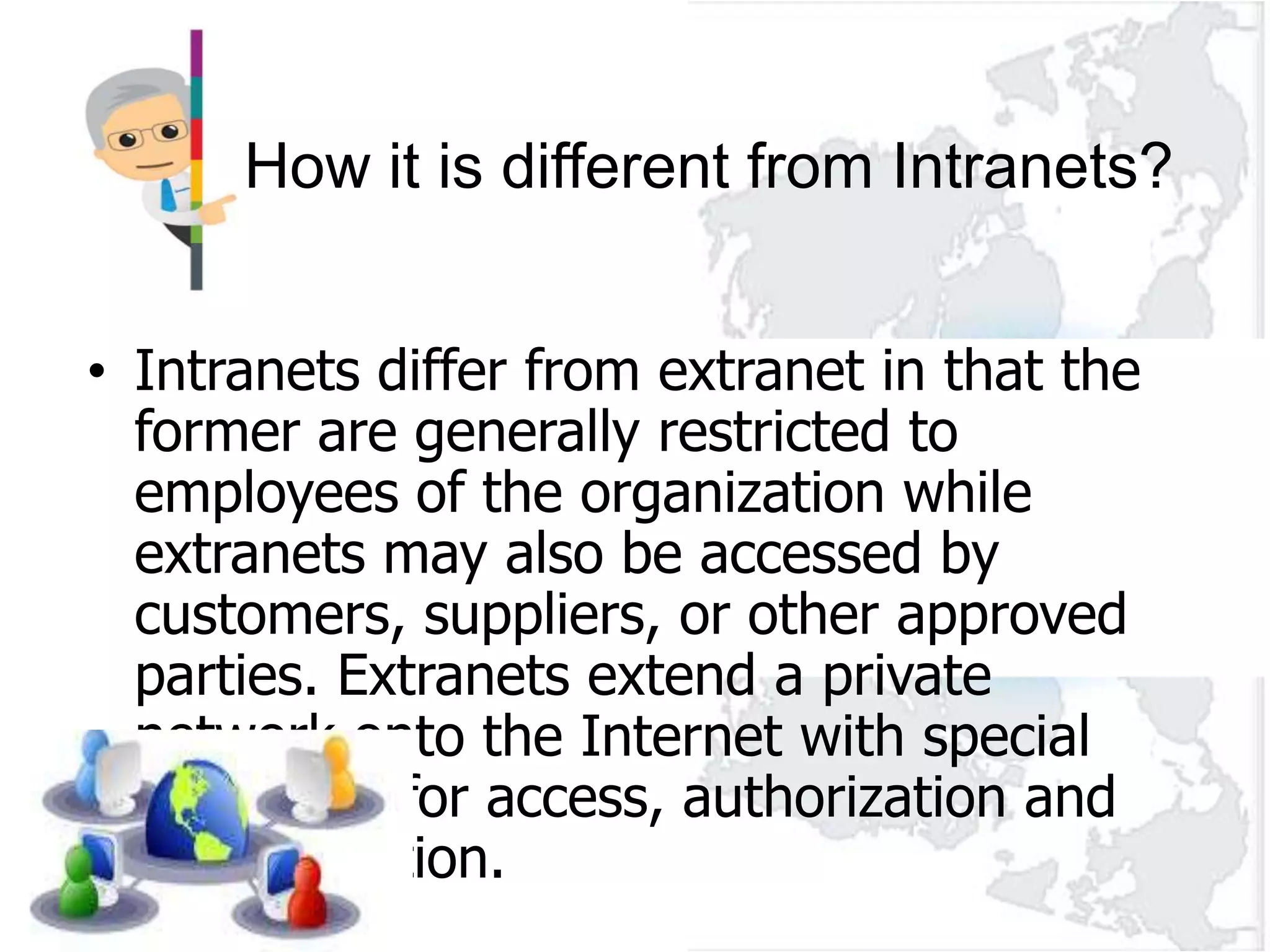 Internet, intranet and extranet | PPTX
