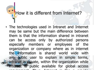 Internet, intranet and extranet | PPTX
