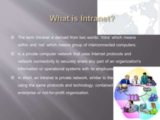 Internetintranetandextranet.. | PPTX