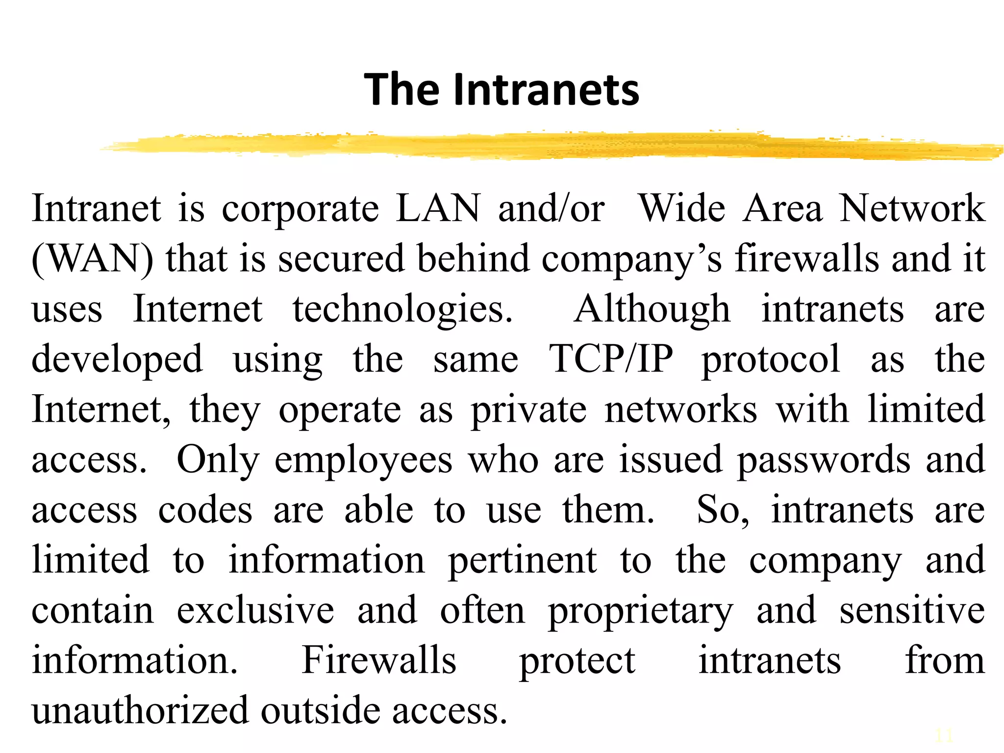 Internet, Intranet and Extranet | PPTX
