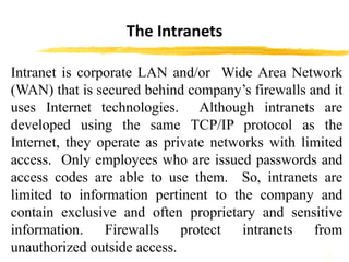 Internet, Intranet and Extranet | PPTX