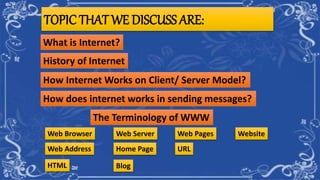Internet,its applications and services | PPTX