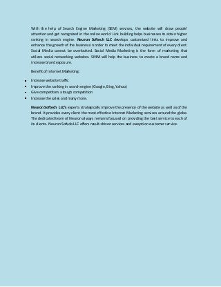 Internet marketing company by neuron softech llc