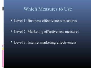 Measuring Internet marketing effectiveness | PPT