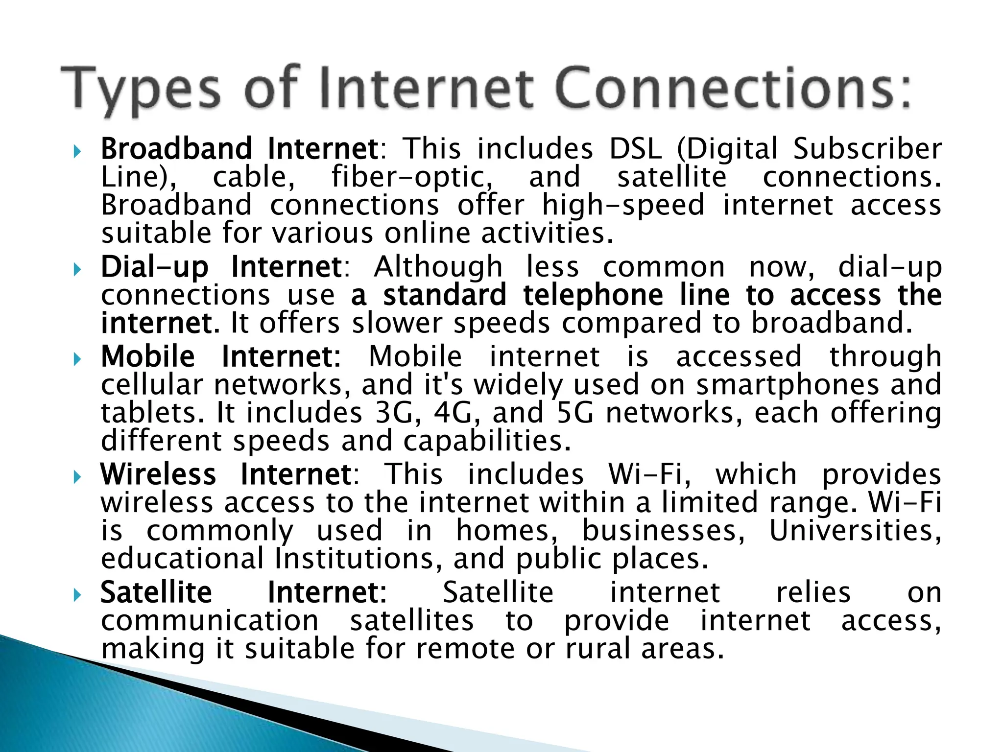 Internet, Meaning, Concept, Types and uses of internet in education.pptx