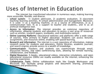 Internet, Meaning, Concept, Types and uses of internet in education.pptx