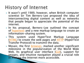 Internet, Meaning, Concept, Types and uses of internet in education.pptx