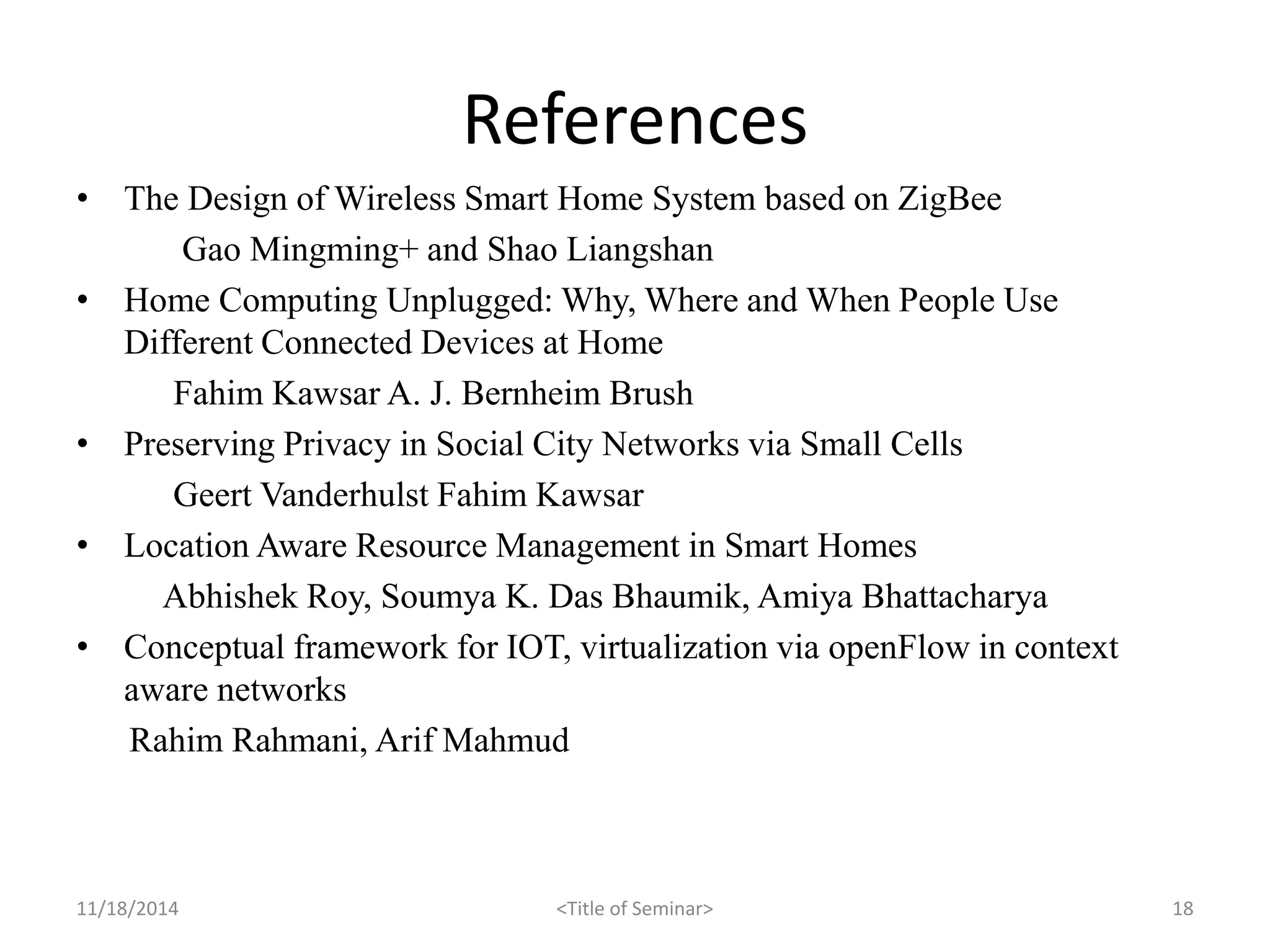 Internet of things for Smart Home | PPTX