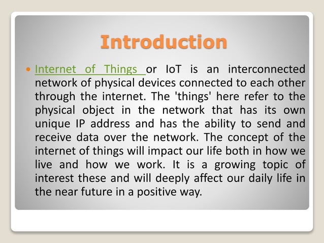 Internet of Things(IoT) - Introduction and Research Areas for Thesis | PPTX