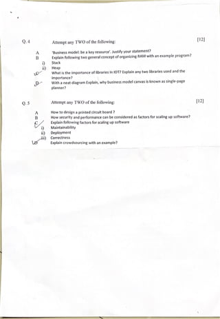 Internet Of Things 2022 Exam Paper | PDF | Internet | Computing