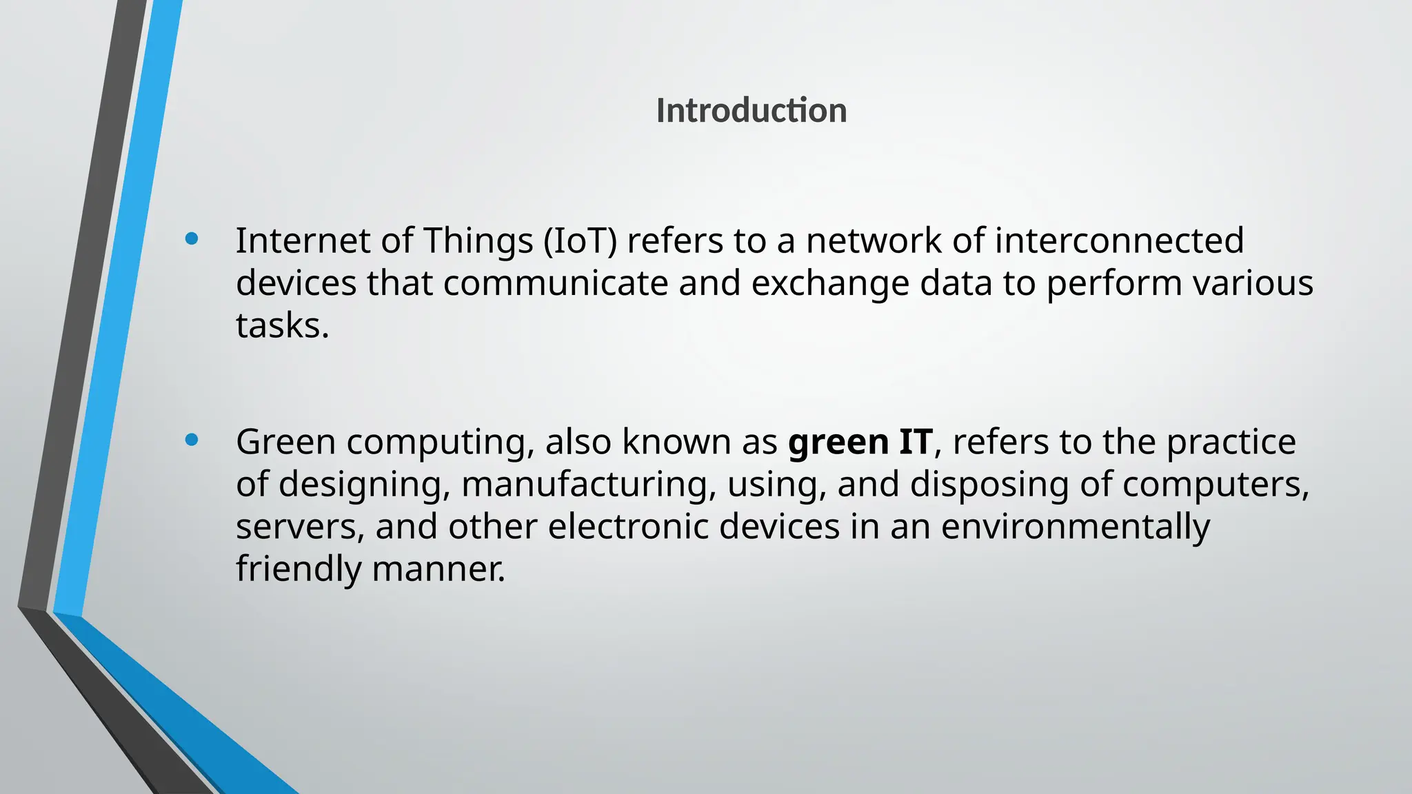 Internet of things (IOT) and Green Computing | PPT