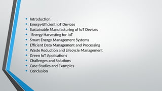 Internet of things (IOT) and Green Computing | PPTX
