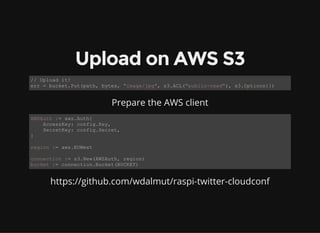 Read Twitter Stream and Tweet back pictures with Raspberry Pi & AWS Lambda | PPT
