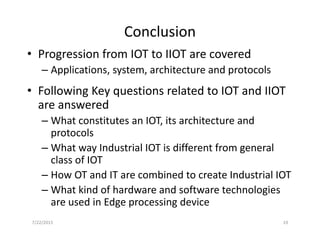 Internet of things applications covering industrial domain | PPT
