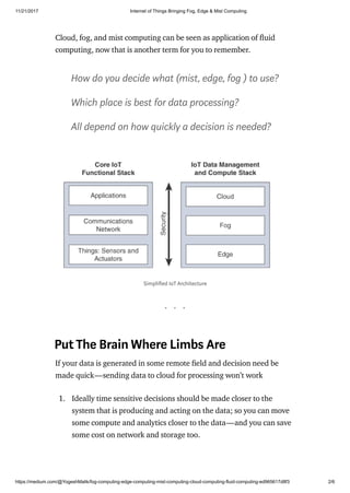 Internet of things bringing fog, edge & mist computing by Yogesh Malik ...
