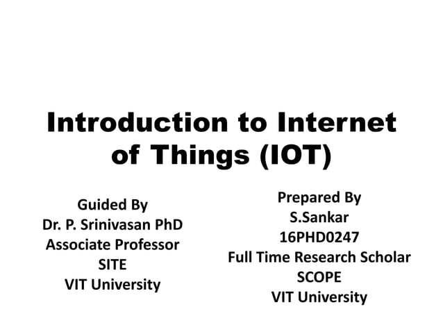 Internet of things (iot) | PPT