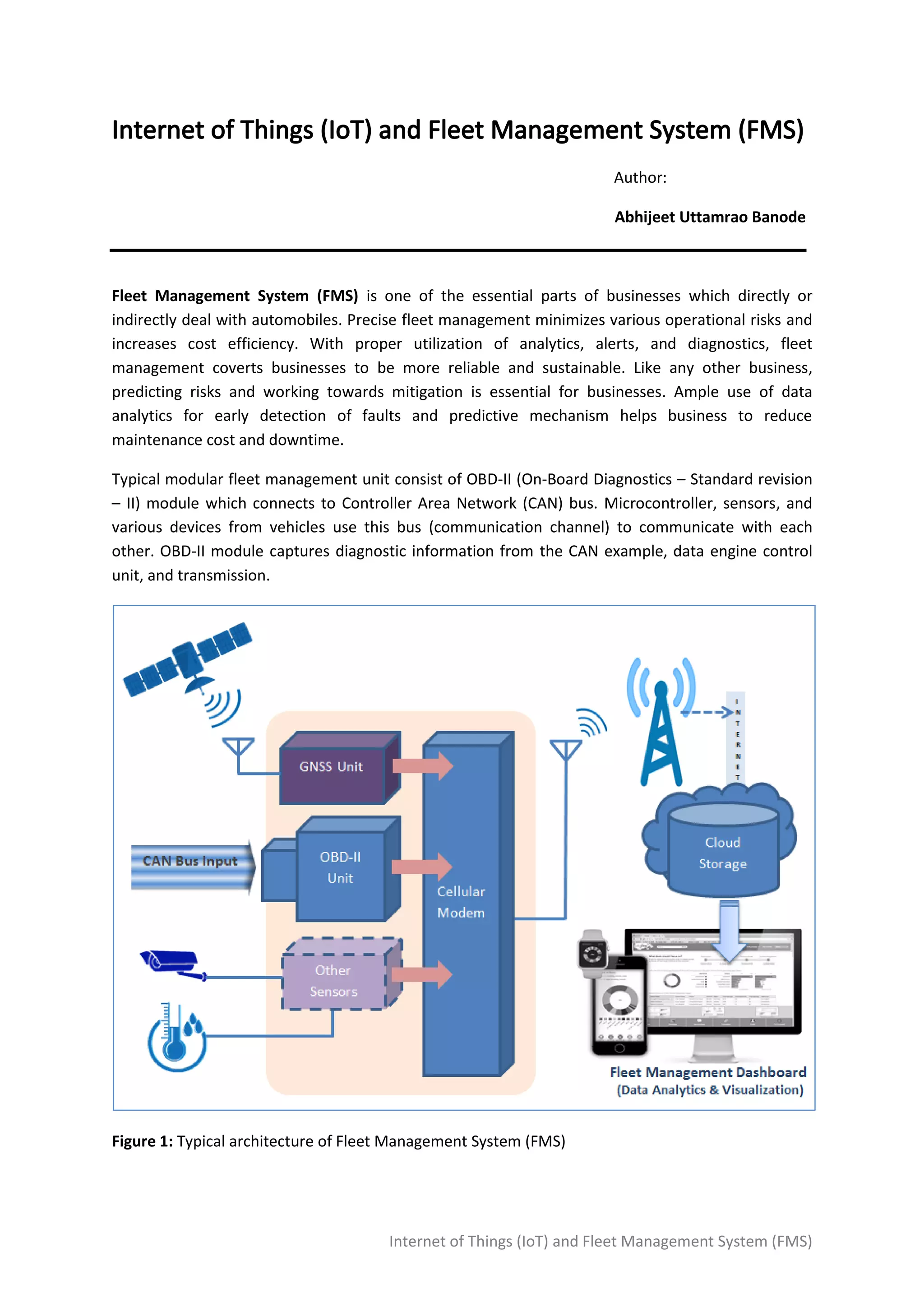Internet of Things (IoT) and Fleet Management System (FMS) | PDF