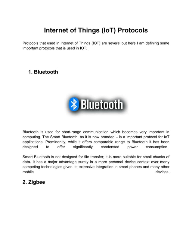 Internet of things (io t) protocols | PDF