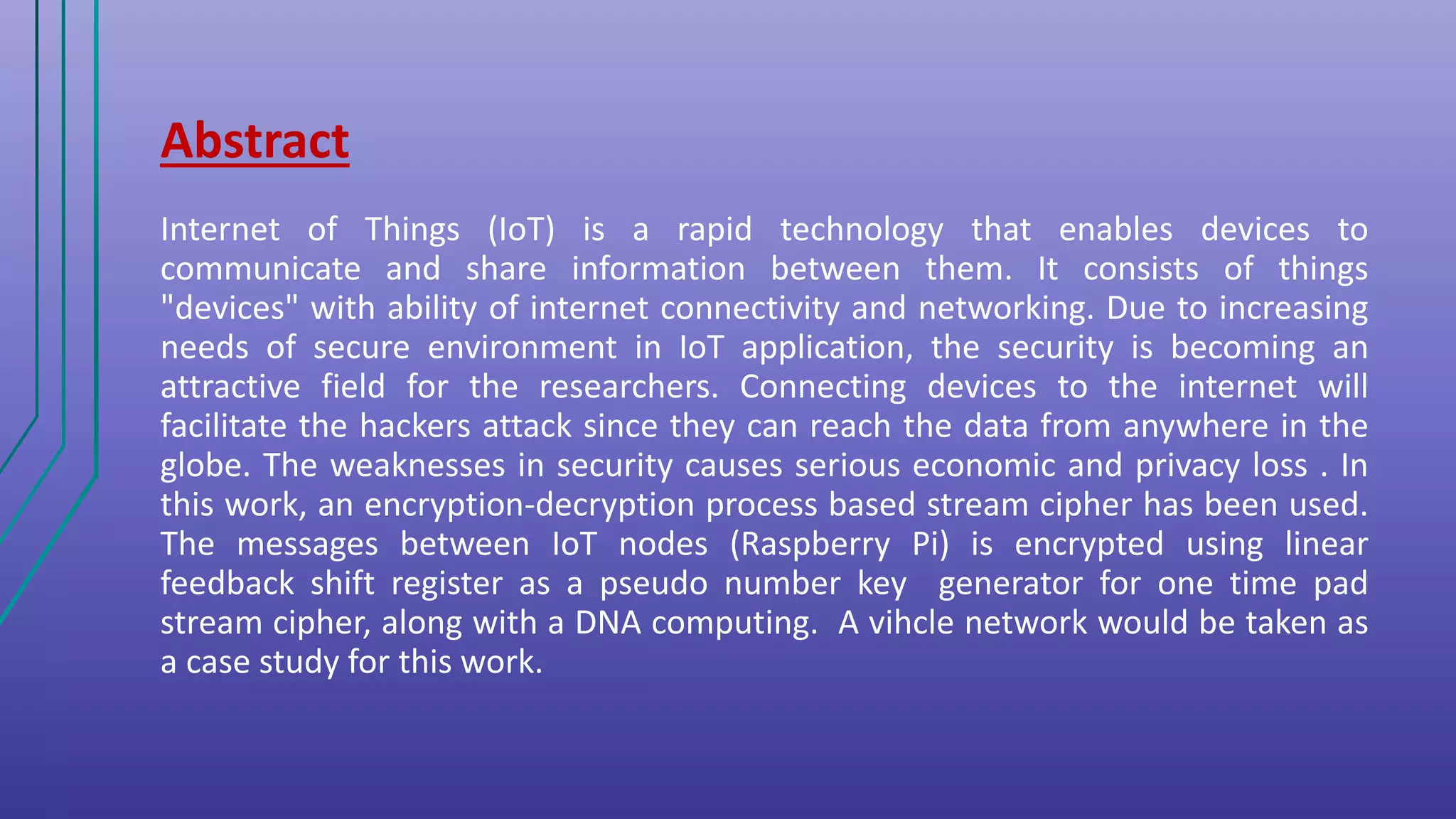 Internet Of Things Iot Security Using Stream Cipherppt