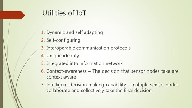 Internet of things (IoT)- Introduction, Utilities, Applications | PPTX ...