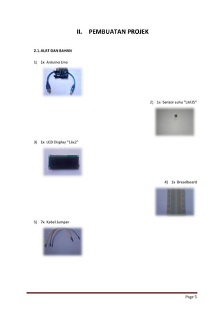 (Internet of things) sensor temperatur suhu - Arduino | PDF