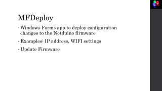 Intro to the Internet of Things using Netduino | PPT