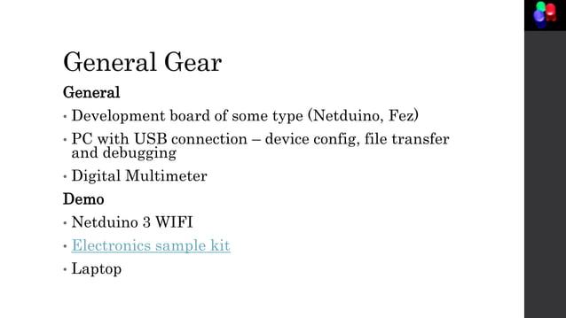 Intro to the Internet of Things using Netduino | PPT | Free Download