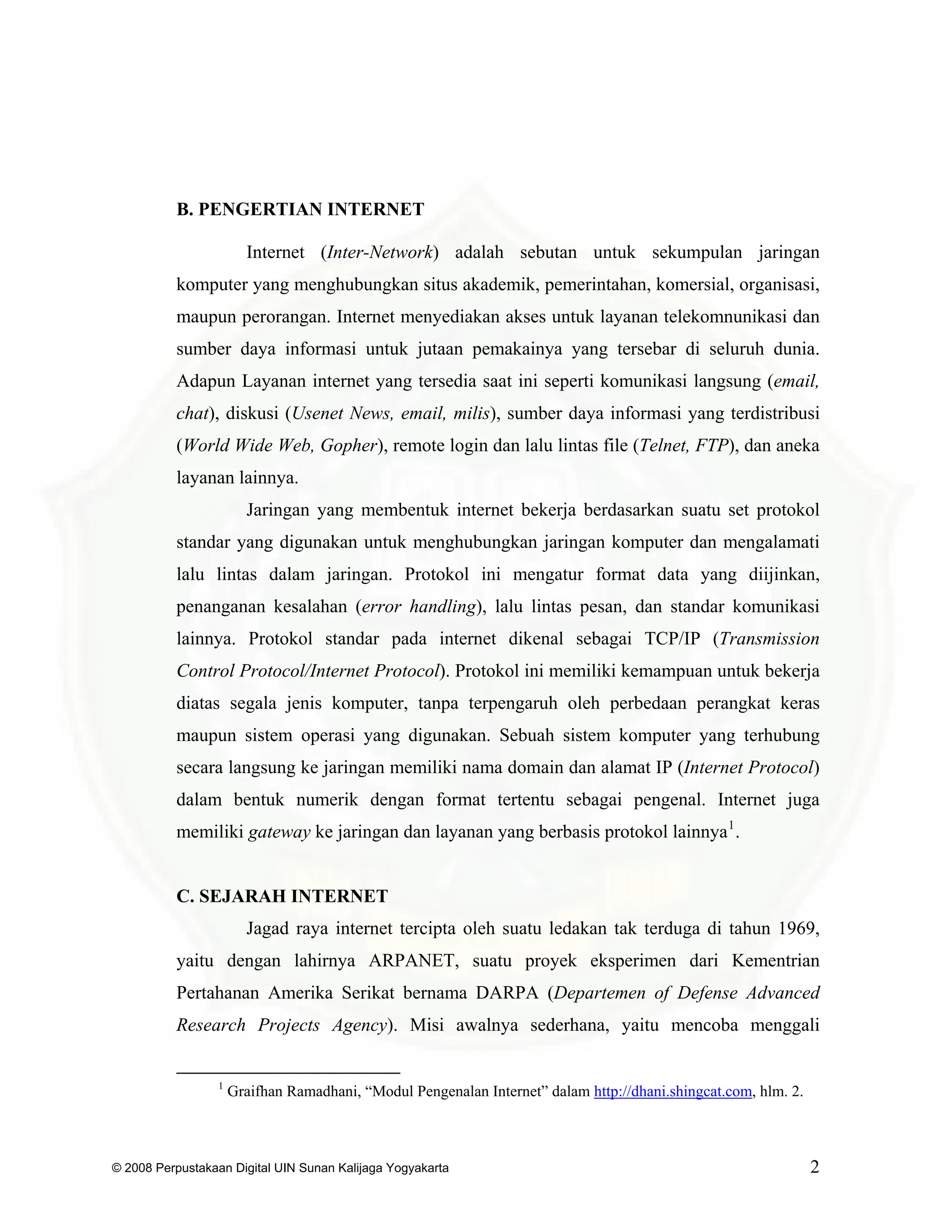 INTERNET PENGERTIAN, SEJARAH, FASILITAS DAN KONEKSINYA.pdf