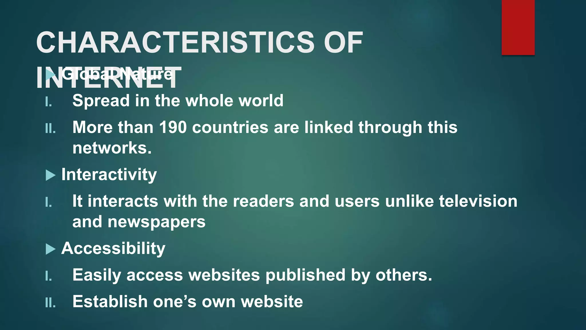 Internet: History, Working and Characteristics | PPTX