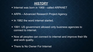 presentation on internet (power point presentation) | PPTX